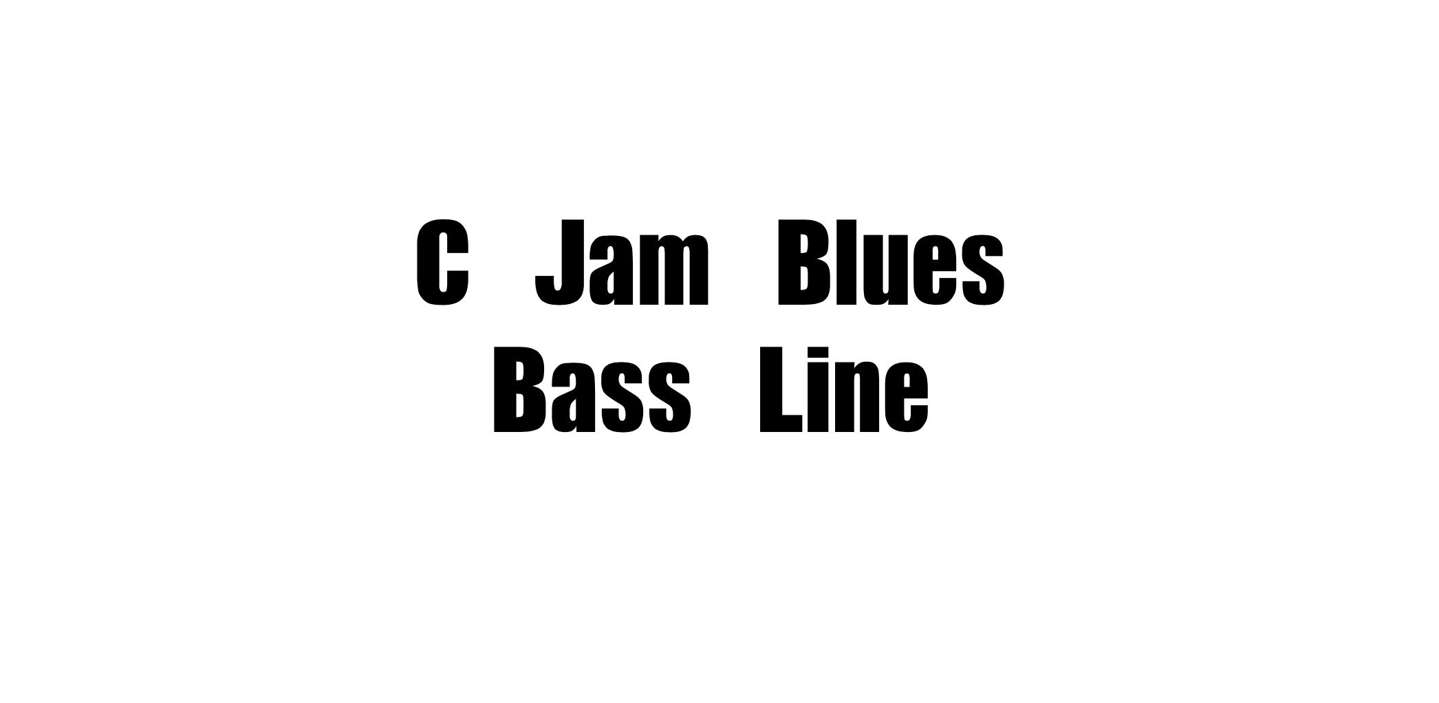 C Jam Blues Bass Line | Jazz Bass Score